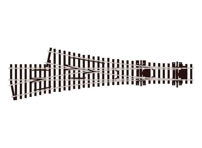 Code 75 Staggered 3-Way Turnout w/Electrofrog, HO, Peco SLE1