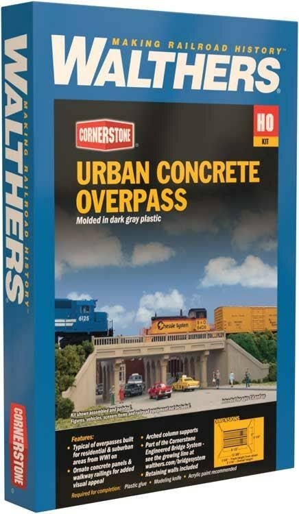 Urban Concrete Overpass -- Kit, HO Walthers Cornerstone 4560