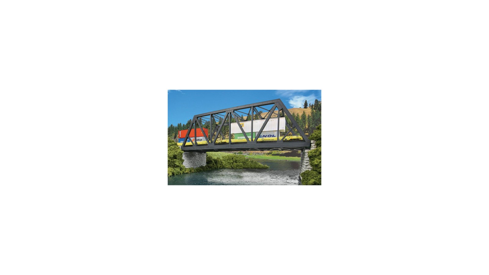 Modernized Double-Track Railroad Truss Bridge -- Kit - 15 x