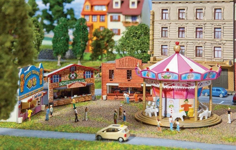 Funfair Set -- Kit - Includes Non-Working Carousel and 3 Boo
