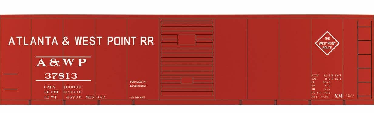Railroad Decal Set -- Atlanta & West Point 40′ Steel Single-