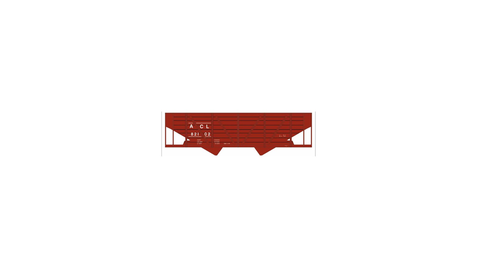 Railroad Decal Set -- Atlantic Coast Line 2-Bay Wood Hopper,