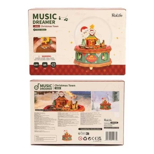 Rolife Christmas Town Music Box AM46 - Kit -- Working 3-D La