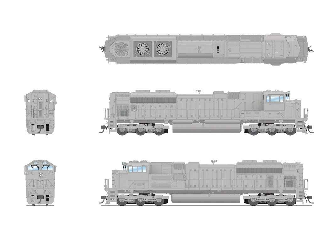 EMD SD70ACe - Standard DC - Stealth Series -- Undecorated, L