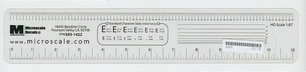 Microscale - Clear See-Through HO Scale Ruler, HO, Microscal