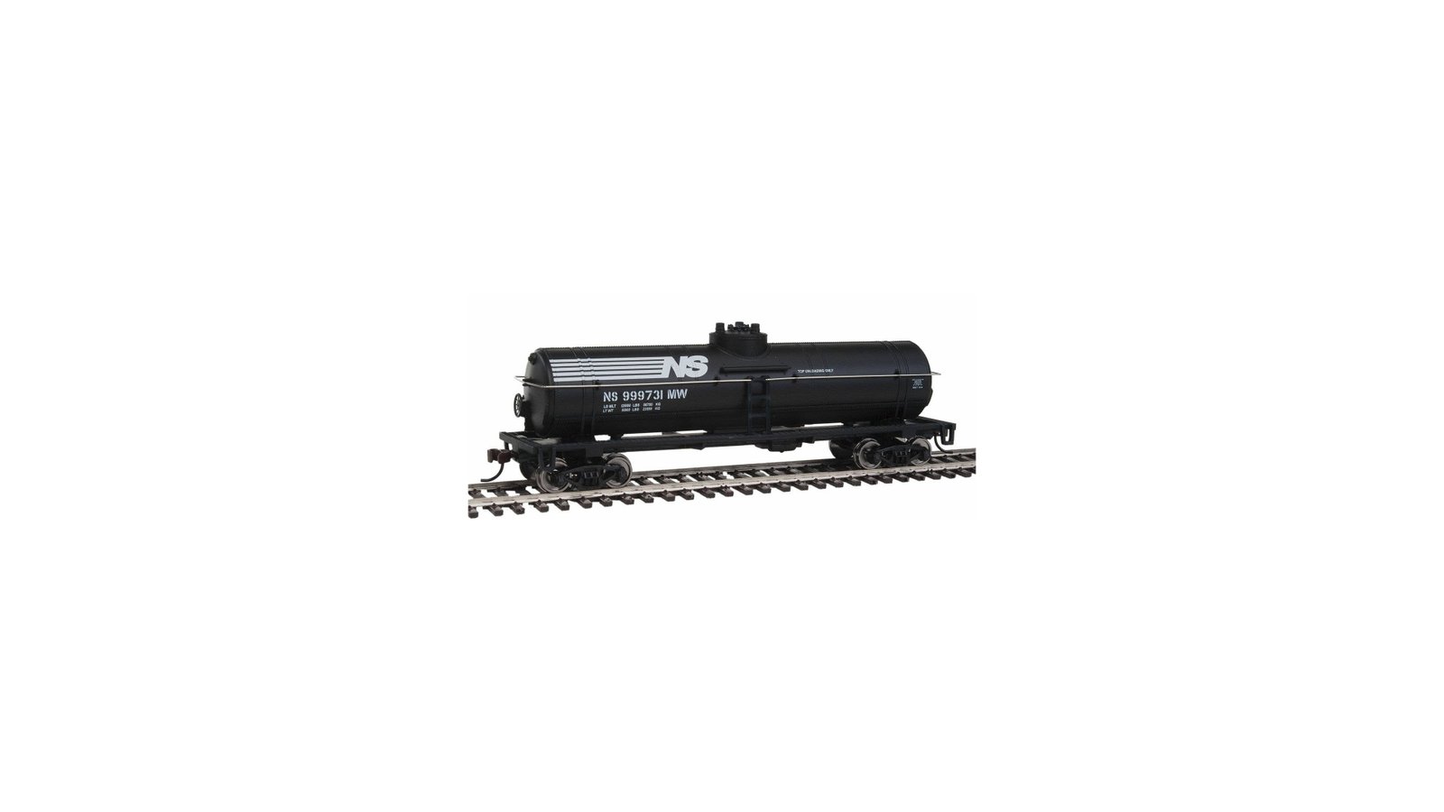 Tank Car - Ready to Run -- Norfolk Southern black, white, HO