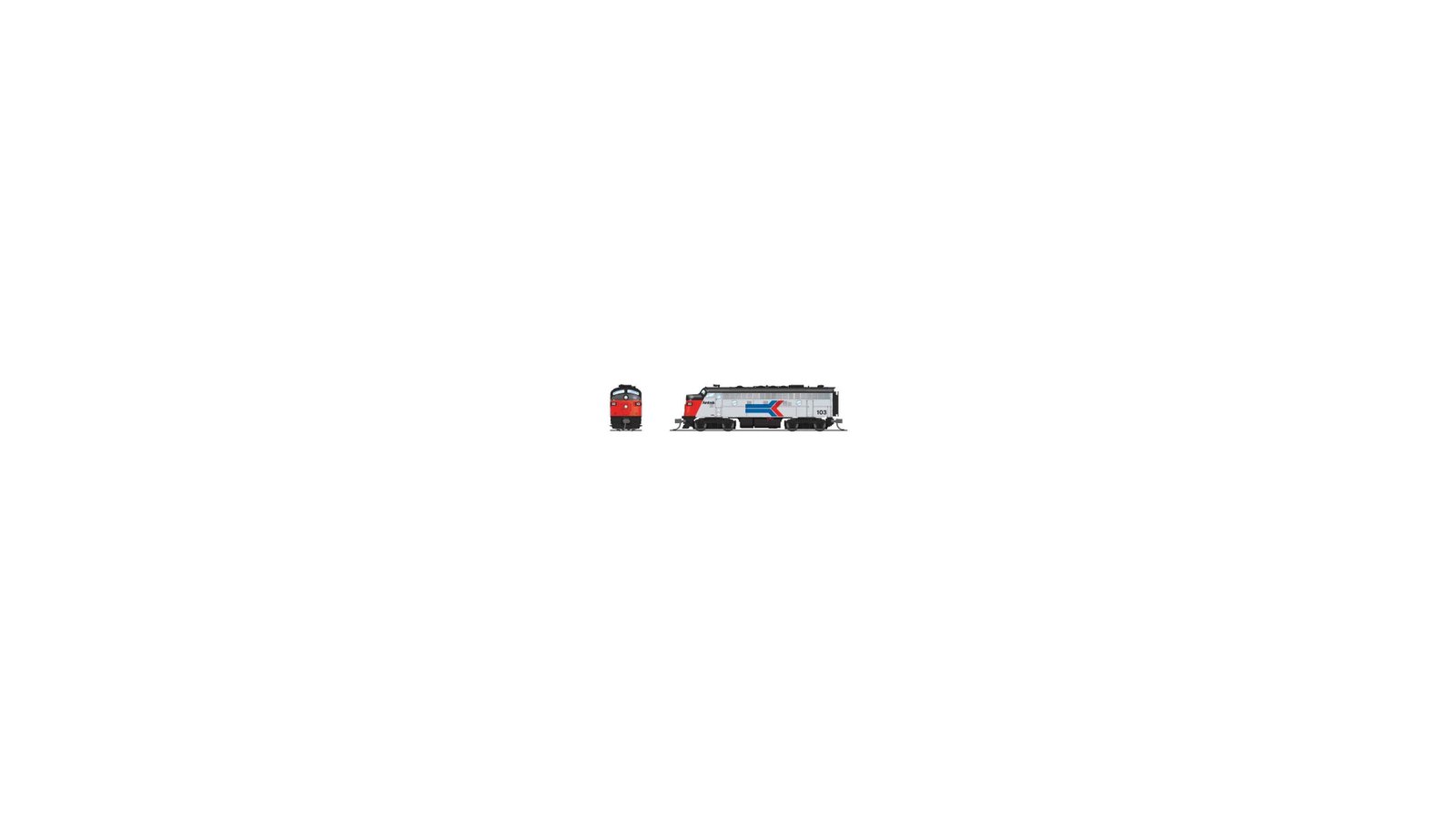 EMD F7A - Standard DC - Stealth -- Amtrak 105 Phase I, silve