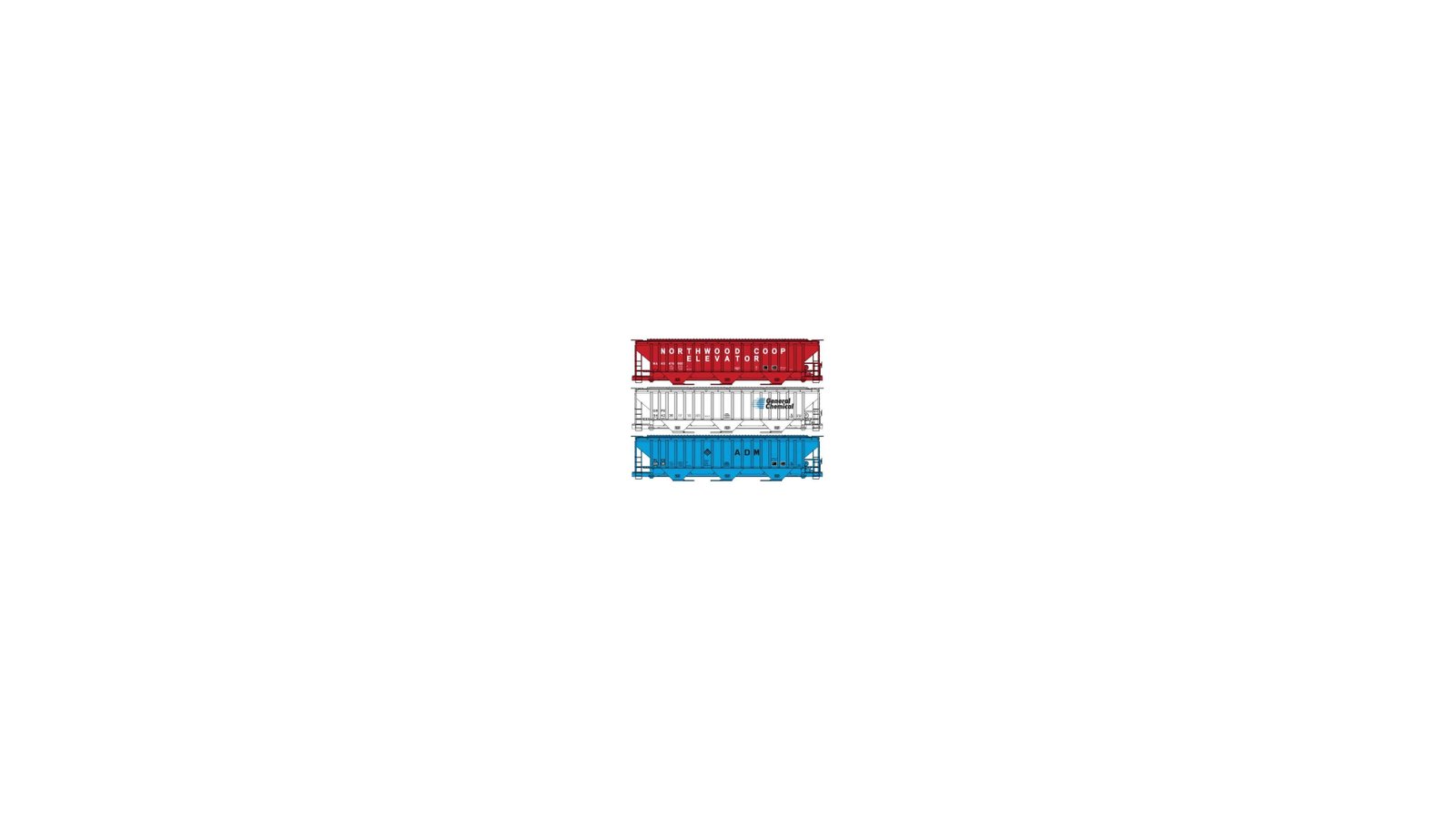 Pullman-Standard 4750 3-Bay Covered Hopper 3-Pack - Kit -- 1