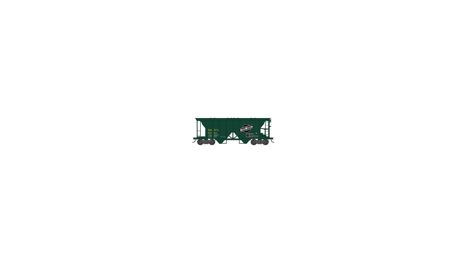 70-Ton 2-Bay Covered Hopper w/Open Sides - Ready to Run -- M