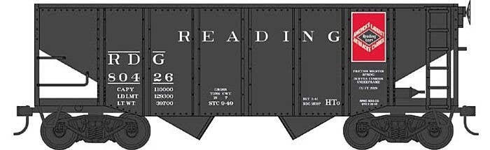 55-Ton Fishbelly Hopper - Ready to Run -- Reading Anthracite