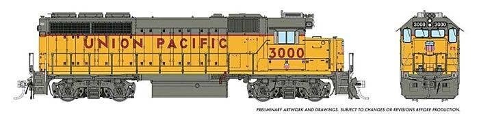 EMD GP40 and Slug - Standard DC -- Union Pacific 3000, S-300