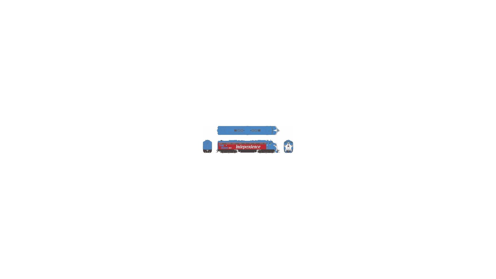 EMD E8A - Standard DC -- Rock Island 652 Bicentennial, red,
