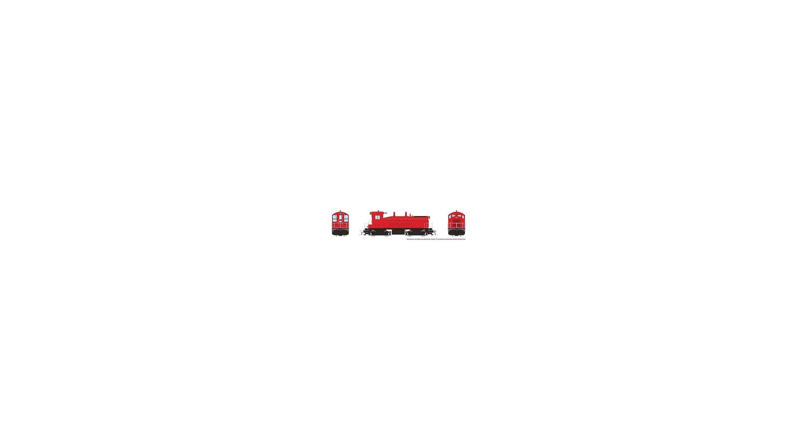 EMD SW9 - Standard DC -- Painted, Unlettered red, black, HO,