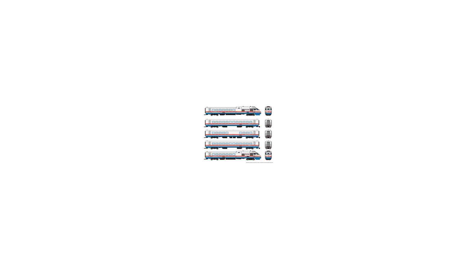 Rohr RTL Turboliner 5-Unit Set - Standard DC -- Amtrak Set 1