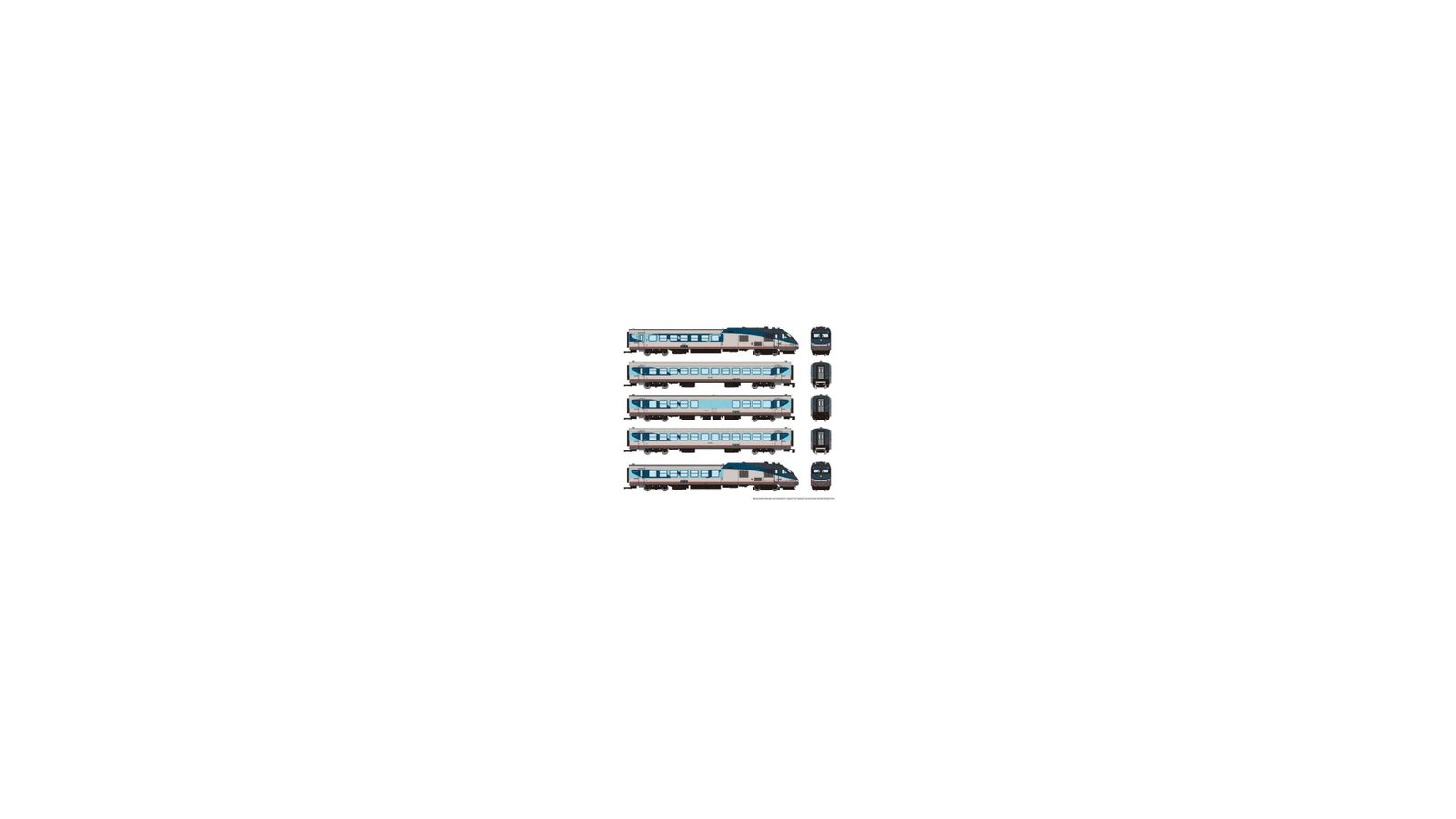 Rohr RTL Turboliner 5-Unit Set - Standard DC -- Amtrak Phase